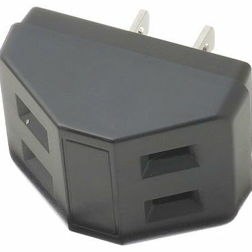【特長】●2方向に電源を分配します。●プラグはホコリや湿気によって発生するトラッキング火災を予防する絶縁カバー付きです。●コンセントキャップ付きなので使わない差込口にホコリが入るのを防ぎます。【仕様】●カラー:黒●個口数:2●定格入力:12...