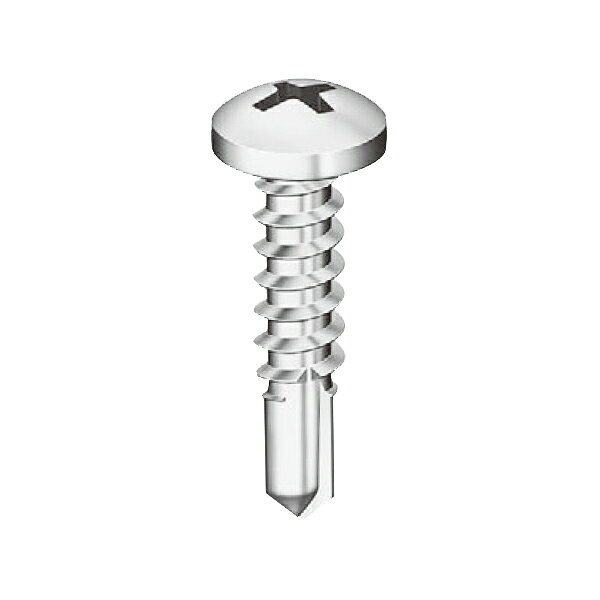 【商品詳細】薄鋼板+鉄骨用ドリルビス。　建築板金外壁などで軽量型鋼(C型鋼)厚さ1.6ミリ以上の下地材に薄鋼板等を下穴なしで取り付ける際に使用します。　取付物の厚み＋下地の厚み＋10mm〜14mm(4mm径で約10ミリ、5mm径で約12ミリ...