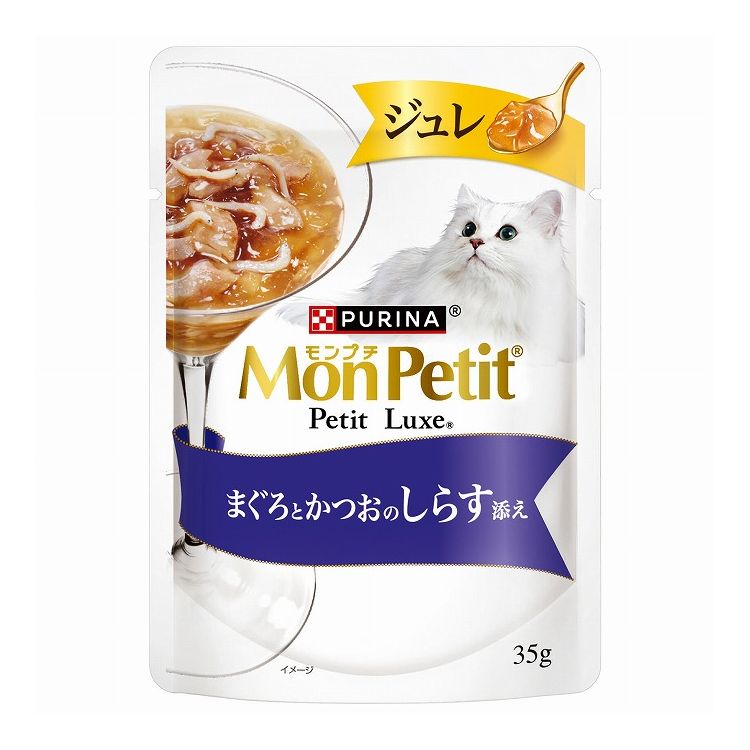 【商品説明】プチリュクスパウチ‐少しだけ、だから贅沢〇原材料魚介類（かつお、まぐろ、しらす、フィッシュエキス）、増粘安定剤（加工でんぷん、増粘多糖類）、調味料、カラメル色素、ビタミンE〇賞味期限別途パッケージに記載※仕入れ元の規定により3ヶ...