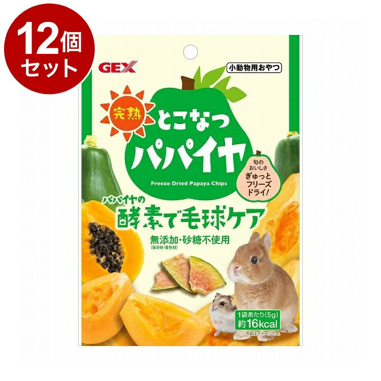 【商品説明】・パパイヤには、毛球の排泄をサポートする酵素(たんぱく質分解酵素)や食物繊維が含まれています。熱に弱い酵素や栄養素を残すために、過度な熱をかけないフリーズドライ製法で作りました。・小動物が食べやすい形にカット、さくさく食感に仕上...