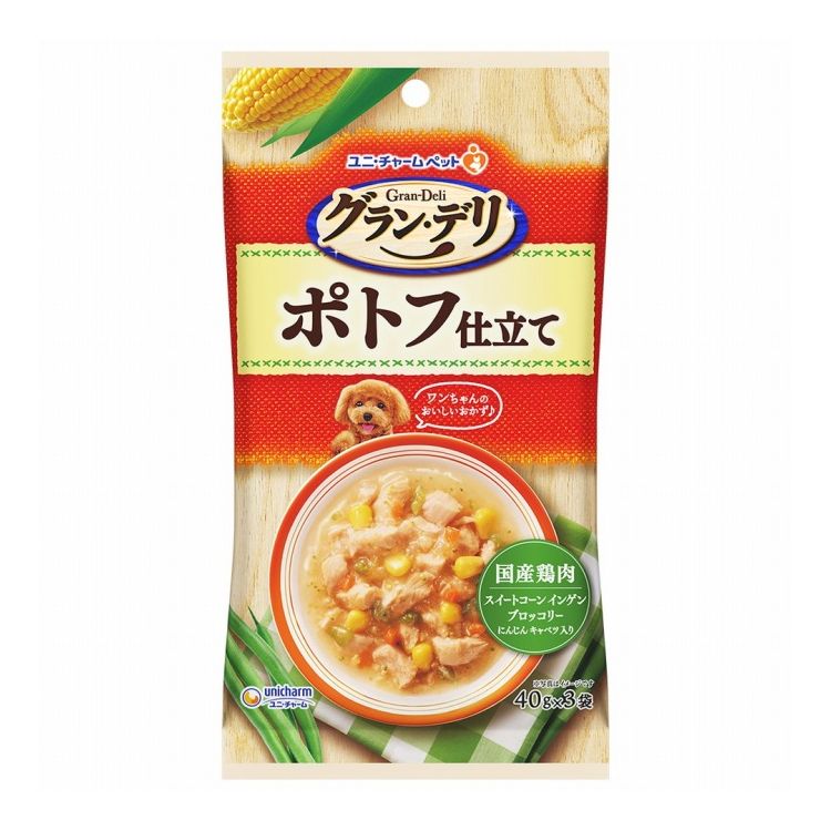 【商品説明】・私もおいしそうと思う見た目のおいしさにもこだわったワンちゃん専用レトルトパウチ・ワンちゃんの大好きなポトフ仕立て・良質な100％国産鶏肉を使用・にんじん、インゲン、ブロッコリー、コーン、キャベツ使用〇原材料(成分)鶏胸肉、野菜...