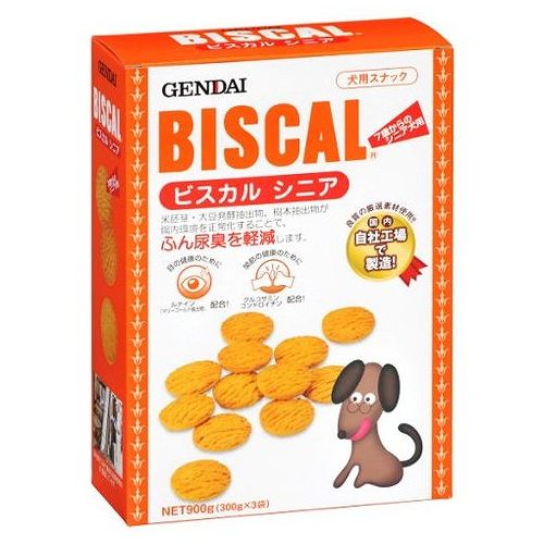 【商品説明】目の健康のためにルティン、関節の健康のためにグルコサミン、コンドロイチンを配合した健康応援ビスケットです。気になるふん尿臭も軽減します。○原材料小麦粉、グラニュー糖、マーガリン、鶏卵、米胚芽・大豆発酵抽出物、樹木抽出物、ホエイパ...
