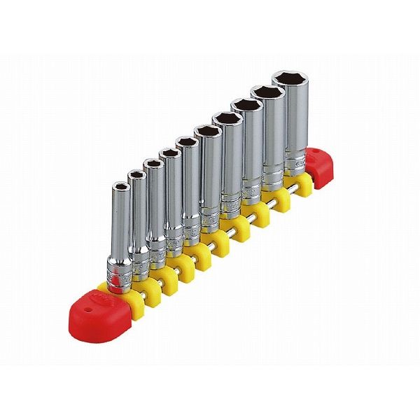 【商品詳細】●差込角(sq.)：6.3●重量(g)：450●10コ組みのディープソケットセットです。●六角ソケットです。六角ディープソケット(B2L-05・055・06・07・08・10・11・12・13・14)、ソケットホルダー10コ用(...