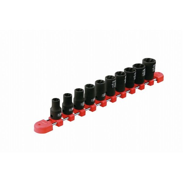 【商品詳細】●差込角(sq.)：9.5●質量(g)：590●10コ組のツインソケットセットです。●角が取れて丸くなってしまったボルトやスタッドボルトなどを緩める工具です。●ツイスト形状の歯が損傷したボルト・ナットにかみ込み、簡単に取り外しが...