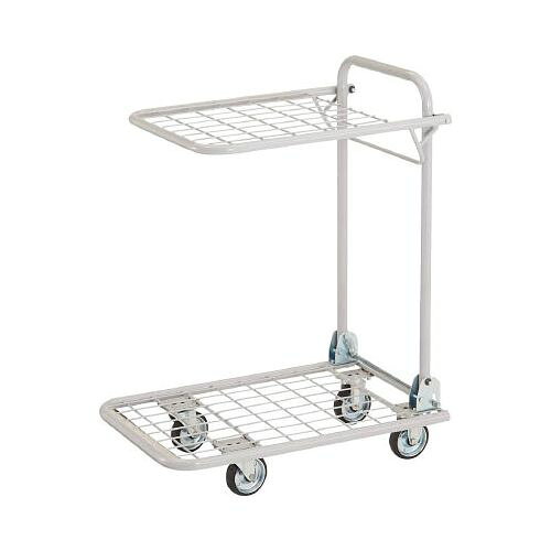 【商品詳細】●ワンアクションで2段台車になります。●メッシュタイプで軽量です。●下段に荷物があっても2段になります。●事務所や店舗など。●均等荷重(kg):80●長さ(mm):700●幅(mm):450●高さ(mm):142●ハンドル高さ(...