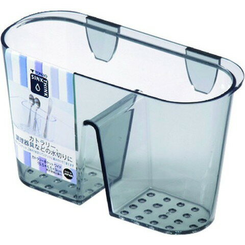 【商品詳細】●バスケットに取り付けて、箸やスプーンなどの小物の水切りに使えます。●お手入れのしやすさを考えたシンプルなデザイン形状です。●小物の水切り●色：クリアブラック●幅(mm)：155●奥行(mm)：65●高さ(mm)：90●耐熱温度...