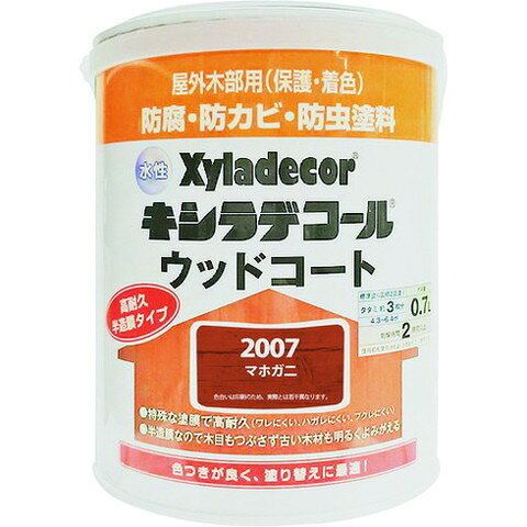 【商品詳細】●木材保護塗料のトップブランド「キシラデコール」の水性半造膜（造膜性能・浸透性能を兼ね備えた）タイプです。●半造膜なので木目もつぶさず、摩耗が多いウッドデッキなどの塗り替えに最適です。●屋外の木部(ウッドデッキ、ラティス、パーゴ...