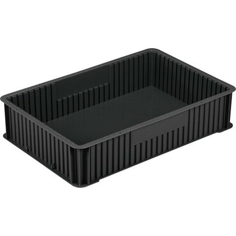 【商品詳細】●静電気の帯電を防止し、ちりホコリの付着を防止します。●帯電防止効果は永久的です。●家電・弱電メーカーの部品保管・流通容器に。●容量(L)：22●色：ブラック●外形寸法(mm)間口：601●外形寸法(mm)奥行：401●外形寸法...