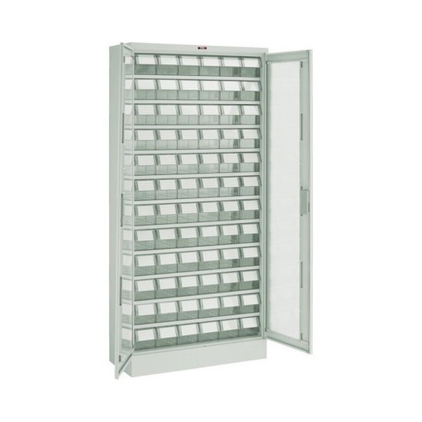 【商品詳細】●ホコリを嫌う部品管理に最適です。●間口(mm)：844●奥行(mm)：340●高さ(mm)：1790●最大積載量(kg/台)：300●引出し：MM-1N 6列12段●引出し色：透明●付属品：棚板11枚●均等積載量(kg/段)：...