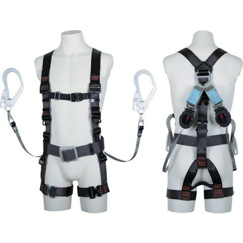 【商品詳細】●胴ベルト部に道具取り付けスペースを幅広く確保したY型のフルハーネスです。●腿部は左右が独立しているので束縛感が少なく、動きやすさを高める水平型腿ベルトです。●ベルトの長さの調節範囲を広く取っているため、夏服・冬服でもピッタリ装...
