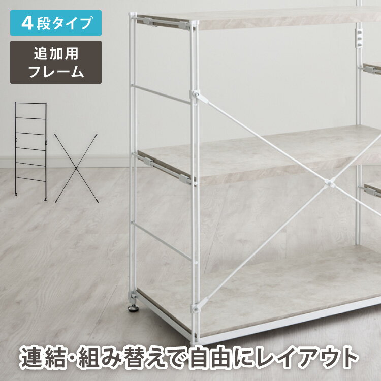 【特長】・ダブルワイヤーラックの専用のフレームです。・お部屋に合わせて拡張したいときに使えます。【商品名】ダブルワイヤーラック　専用追加フレーム　4段用【サイズ】幅42×高さ120cm【重量】約0.235kg【材質】スチール【その他】3段の...