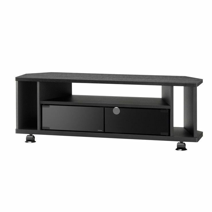 KAD style。カラーブラック。よりシンプル・モダンに、お部屋の「カド」にピッタリ設置。テレビ〜43Vまで対応。キャスター付き。【サイズ】幅980×奥行290×高さ341mm。【仕様】合成樹脂化粧繊維板、強化ガラス(スモークブラック飛散...