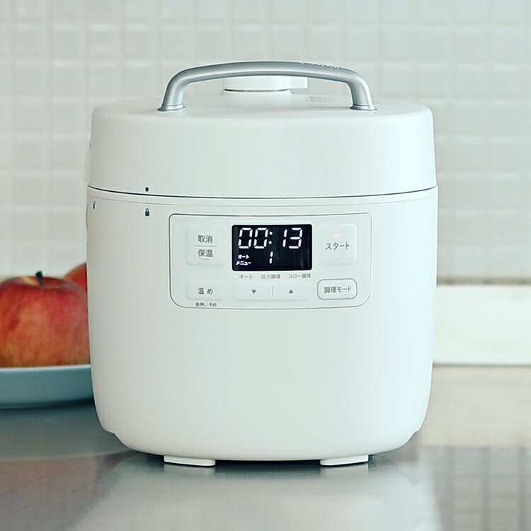 品名（型番）： 電気圧力鍋 おうちシェフ（SP-2DF231）JAN：4589919821792電源： 交流100 V、50/60 Hz消費電力： 700 W質量：（約） 3.5 kg外形寸法：（約） 幅24 cm×奥行24 cm×高さ27...