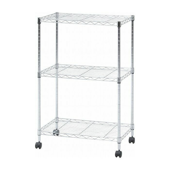 無駄な装飾を一切無くしたシェルフです。錆びにくいクロムメッキ加工を施しております。キャスター付きで移動もラクにできます。【本体サイズ】W600×D350×H920mm【重量】4kg【材質】スチール【原産国】台湾【備考】※こちらの商品はお客様...