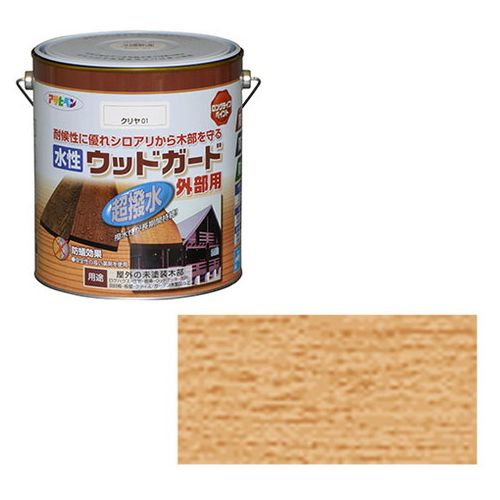 【用途】ログハウス・ウッドデッキ・雨戸・羽目板・板壁など屋外の未塗装木部への保護塗装。【機能・特徴】水性で塗りやすく、低臭タイプの木部専用塗料です。木目を生かした美しいステイン仕上げができ、日光や雨に強く耐候性が優れています。シロアリ、キク...