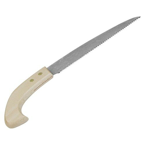 【用途】庭木の剪定、整枝作業。【機能・特徴】お手入れが楽なステンレスタイプの剪定鋸です。切粉の排出がスムーズで目づまりしにくいアサリ付です。切っ先部分で木材の繊維をカット、切断スムーズな上目付。【仕様】●刃長：240mm。●全長：約375m...