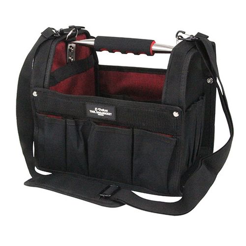 【用途】道具・工具の収納。【機能・特徴】コンパクトサイズで持ち運びラクラクです。豊富な内・外ポケット付きです。【仕様】●サイズ：約幅290×高さ240×奥行き240mm。●重量：約875g。●カラー：ブラック&レッド。【商品サイズ】幅290...