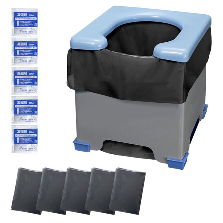 ■震災時など、災害時の備えに！■凝固剤で水分を固めますので、使用後の水分モレの心配がありません。■耐荷重量約120kg■使い易いU型便座。■介護・療養に、災害・非常時に、アウトドアに■断水時の洋式トイレにもご使用いただけます。■簡単組立：折...