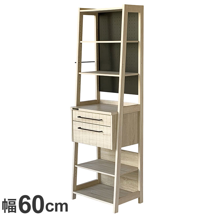 ■商品サイズ幅60×奥行40×高さ180cm■素材プリント化粧合板■重量35kg■生産国ベトナム■特徴・清潔感のあるホワイト色の木目調シートを使用。・ブラック色の背板とのツートンカラーがモダンな雰囲気を醸し出します。・耐荷重（kg）：天板：...