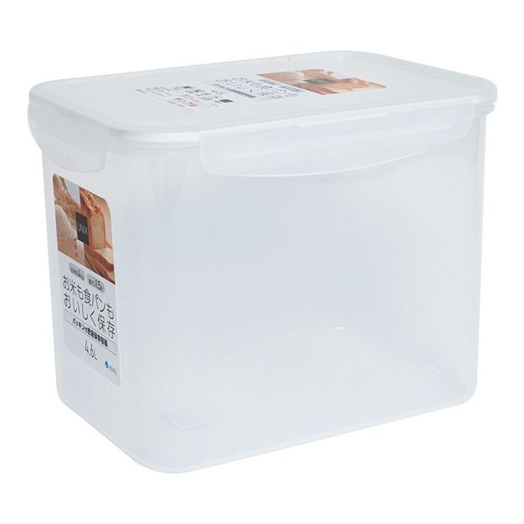 調理や保存に便利な、パッキン付き密閉保存容器。大容量4.6L！深さがある角型タイプ。4点ロックとパッキンでしっかり密閉。パチッとロックして鮮度を逃がさず汁モレを防ぐ。※完全密封容器ではない。フタを外せばレンジで加熱可能。冷凍保存もできるので...