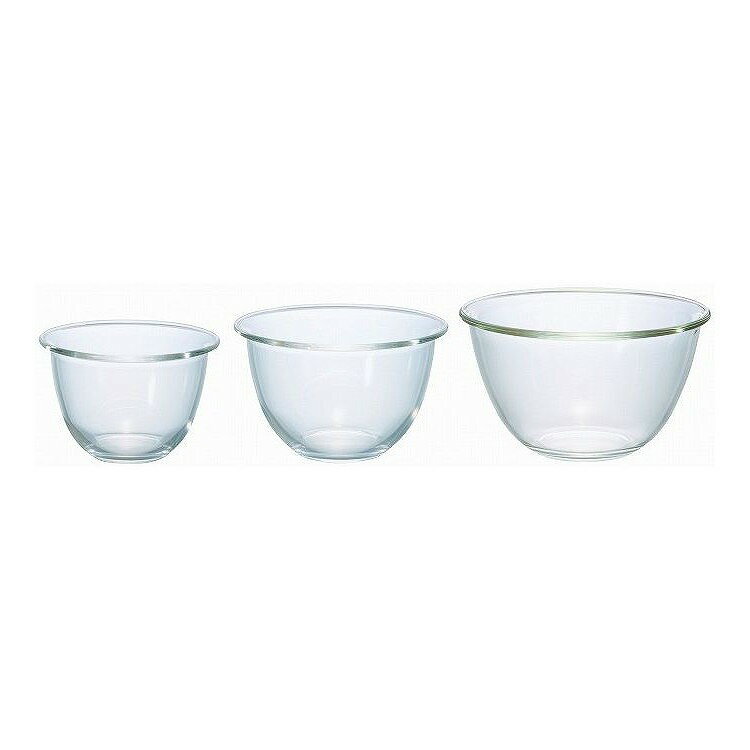 耐熱ガラス製のボウルの3個セット。混ぜやすく周りを汚しにくい深型形状。食器洗い乾燥機使用可。サービングボウルとして使ってもOKなデザイン。高い耐熱性と耐薬品性を誇る耐熱ガラス「HARIO Glass」を使用。日本製。電子レンジ・オーブン以外...
