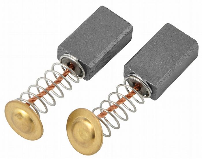 【商品詳細】サイズ：10×6．3×16mm入り数：2個適応モデル：電気丸ノコSCS-165D注意：カーボンブラシは約6mm位の長さになりましたら、新しいカーボンブラシと交換してください。カーボンブラシは2個で1セットです。交換する時は2個と...