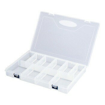 【商品詳細】■微細な収納スペースを実現。5.5mmピッチで思い通りに仕切ることができる小物収納ボックスです。■仕切板8枚付き■外形寸法:幅300mm×奥行206mm×高さ39mm■種類:5．5mm■色:クリア【送料について】北海道、沖縄、離...