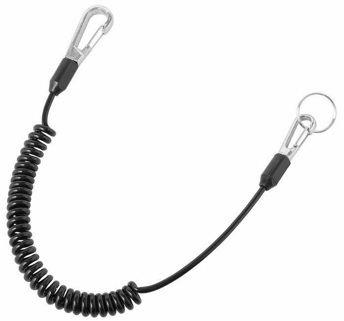 【商品詳細】ステンレスワイヤ〜入り。耐荷重1kg自然長：410mm　落下時最大伸長：1，350mm　色：黒ステンレス日本製【送料について】北海道、沖縄、離島は送料を頂きます。