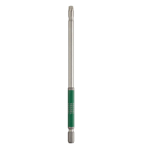 【商品詳細】用途：TORXネジ専用（いじり止め付）ビット先端サイズ：T30H全長：150mm六角軸対辺：6．35mm（インパクト対応）仕様1：片頭　マグネット付仕様2：18V対応材質本体：特殊合金鋼生産国日本【送料について】北海道、沖縄、離...