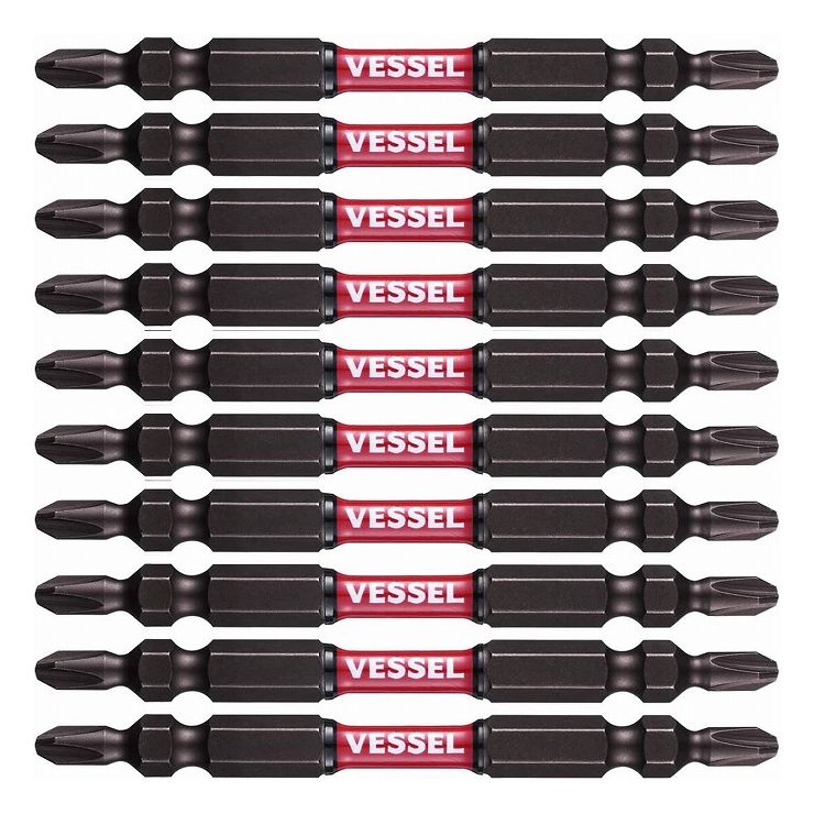 【商品詳細】緩和×吸収のダブルトーション効果で、衝撃に負けにくいビットです。強さと粘りの特殊鋼材(ダイハード鋼)で最高硬度HRC62です。ネジ頭が断然見やすい先細形状です。用途：建築関連、家具組み立て、車両整備、電設工事関連、工場内作業など...