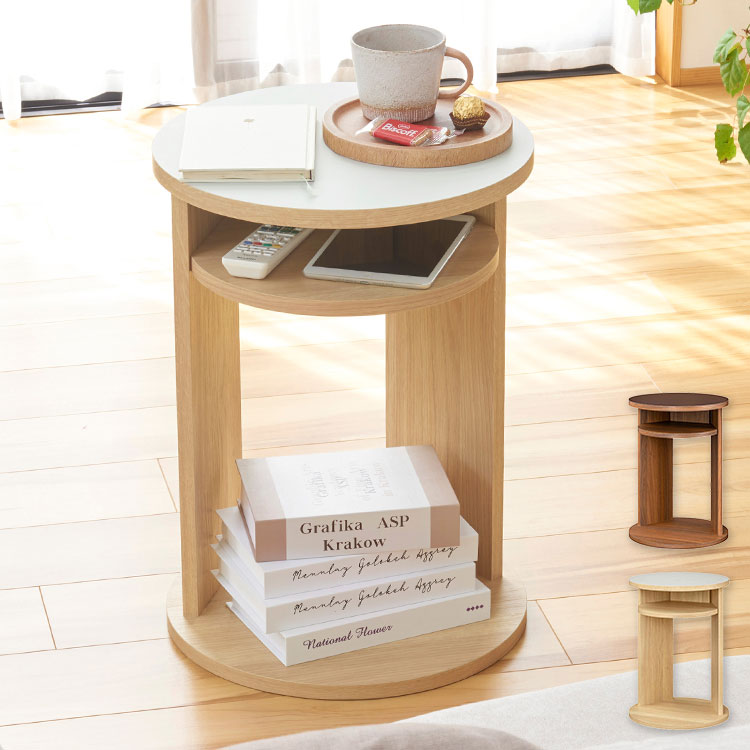 【サイズ】幅392×奥行392高さ540mm【材質】天板：合成樹脂化粧繊維板(メラミン) / その他：プリント紙化粧繊維板【耐荷重】天板：6kg / 中棚：2kg【備考】背面化粧有※中棚や地板はメラミン素材を使用していないため水濡れにご注意...