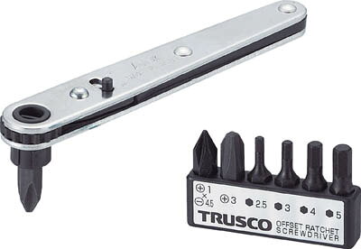 【メーカー型番】TRD-417【JANコード】4989999393804【ブランド】TRUSCO 　【特徴】●ラチェット機構により狭い場所での早回しが可能です。【用途】●狭い場所でのねじの取り外し作業。【仕様】●刃先:[[（-）]]4.5×...