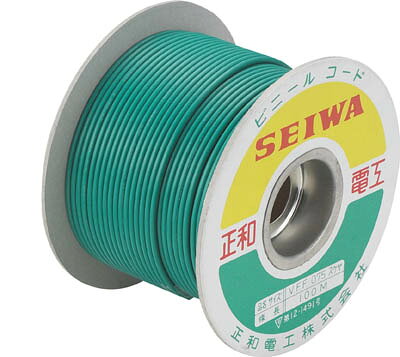 【メーカー型番】SF-100CD【JANコード】4954447709544【ブランド】正和電工【特徴】●主に室内で使用する交流300V以下の、小型電気器具に用いる電線で、より線の導体にビニール絶縁を施したものです。（単芯ビニールコード）【用...
