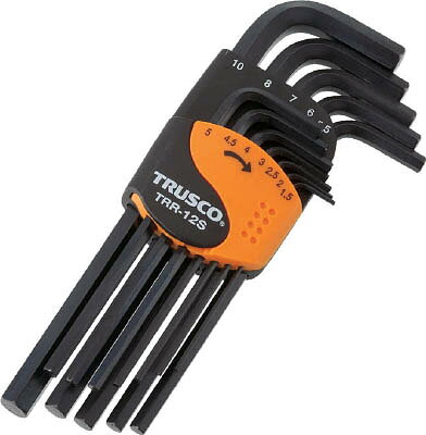 【メーカー型番】TRR-12S【JANコード】4989999123913【ブランド】TRUSCO 　【特徴】●ホルダが回転でき、各サイズの六角棒レンチの出し入れがしやすいです。【用途】【仕様】●セット内容(mm):1.5、2、2.5、3、4...