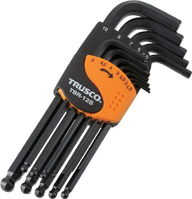 【メーカー型番】TBR-12S【JANコード】4989999123388【ブランド】TRUSCO 　【特徴】●ホルダが回転でき、各サイズの六角棒レンチの出し入れがしやすいです。●表面処理は黒染め加工です。●硬度はHRC52〜56です。【用途...