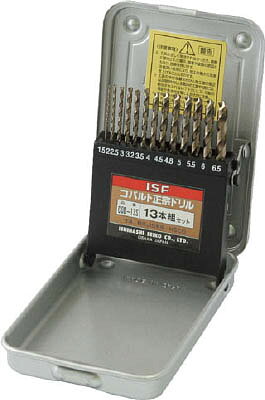 【メーカー型番】COD-13S【JANコード】4957656530510【ブランド】IS　【特徴】【用途】●被削材:ステンレス、難削材。【仕様】●セット内容(mm):1.5 2.0 2.5 3.0 3.2 3.5 4.0 4.5 4.8 5...