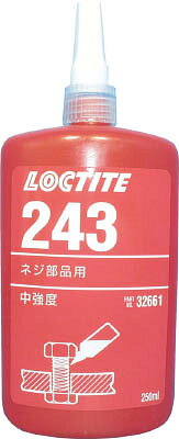 【メーカー型番】243-250【JANコード】6902545440935【ブランド】ロックタイト 　【特徴】●ねじや軸などの金属部品のすき間に入り空気が遮断されると硬化します。（空気にふれているときは硬化しません）●1液性のため作業の簡略化...