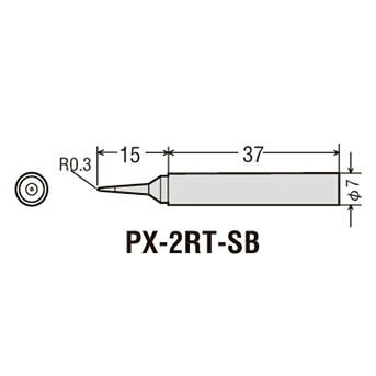 【メーカー型番】PX-2RT-SB【JANコード】4975205560948【ブランド】グット【特徴】【用途】【仕様】●コテ先名称:R0.3mm●適合コテ:PX-201、PX-335、PX-338、PX342●質量(g):9【材質／仕上】【...