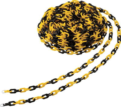【メーカー型番】TPC-8YB【JANコード】4989999176223【ブランド】TRUSCO 　【特徴】●プラスチック製で軽量タイプのチェーンです。●使用場所に応じて必要な長さにカットできます。【用途】●人の誘導や進入禁止用の間仕切り。...