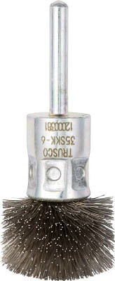 【メーカー型番】35SKK-6【JANコード】4989999149234【ブランド】TRUSCO 　【特徴】●底面方向および、側面方向同時に研磨できます。●自動機、ボール盤など、回転工具に取り付けて使用します。【用途】●各種金属のサビ、汚れ...