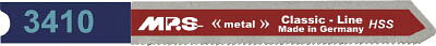 【メーカー型番】3410【JANコード】4028655034108【ブランド】MPS【特徴】●高品位の原材料を用いており、高い切断能力と耐久性を両立させたジグソーブレードです。【用途】●鉄工、アルミ材などの切断に。【仕様】●山数:28●全長...