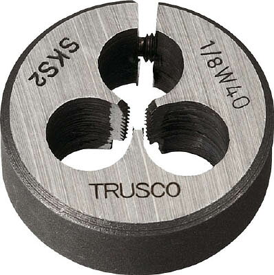 【メーカー型番】T25D-3/16W24【JANコード】4989999216608【ブランド】TRUSCO 　【特徴】●調整ねじ付なので寸法調整ができます。●ねじ山を修正する時にも使用できます。【用途】●被削材:鉄、軽金属。●おねじ加工用。...