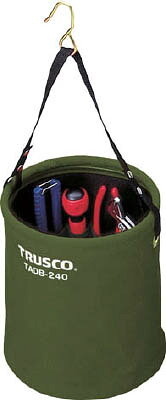 【メーカー型番】TADB-270-OD【JANコード】4989999343861【ブランド】TRUSCO 　【特徴】●日本製の高品質な縫製を施した電工バケツです。●防水加工布を使用しています。●底面べニア板入りです。●工具差し用アタッチメン...