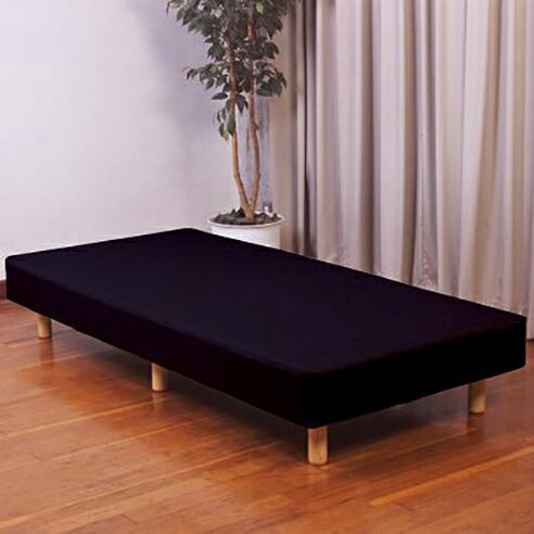 ■寸法/W約90（シングル）約120（セミダブル）×L約195×H約33cm、MH約33cm、床下スペース約16cm■主材/天然木製脚、天然木、2．5mmボンネルコイルスプリング、ウレタン、フェルト、ポリエステル張り地（ブラック、レッド）ポ...