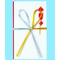 【商品型番】　キ7　【商品説明】　一般御祝用　金銀五本　花結金封◆金額の目安：一万円?三万円位迄・中袋付き◆用途：婚礼以外の御祝◆表書：御礼・寸志・松の葉・御祝儀・内祝・御祝・御餞別・御入学祝・御新築祝・目録にも使用可能奉書紙