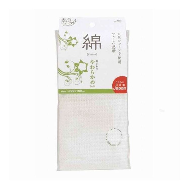 【商品説明】お肌に優しい天然素材です。綿100％のやわらかい肌触りです。【商品情報】■サイズ約横29×縦100（cm）重量：約55g■材質綿100％■生産国日本製■セット内容1枚■備考ご使用後はよくすすぎ、日陰にて干してください。【代引きに...