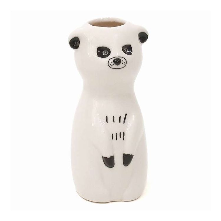 【商品説明】動物をモチーフにした磁器製のフラワーベースミーアキャット1輪の花を引き立て、玄関やリビングなどのちょっとしたスペースに飾りやすいサイズ感です。ペン立てや歯ブラシスタンドとして使うのもおすすめです。【商品情報】■サイズ約幅6×奥行...