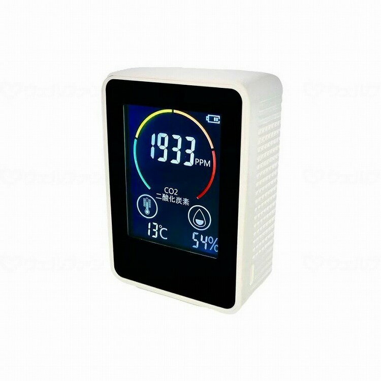 空気の状態が一目で分かる。室内環境の見える化に○室内が1500ppmに達すると、ピピっとアラームでお知らせ。○色と数値でCO2濃度を可視化。○USB電源コード付属。材質：ABS樹脂規格詳細○サイズ：幅6.8×奥行3.9×高さ9.8cm生産国...