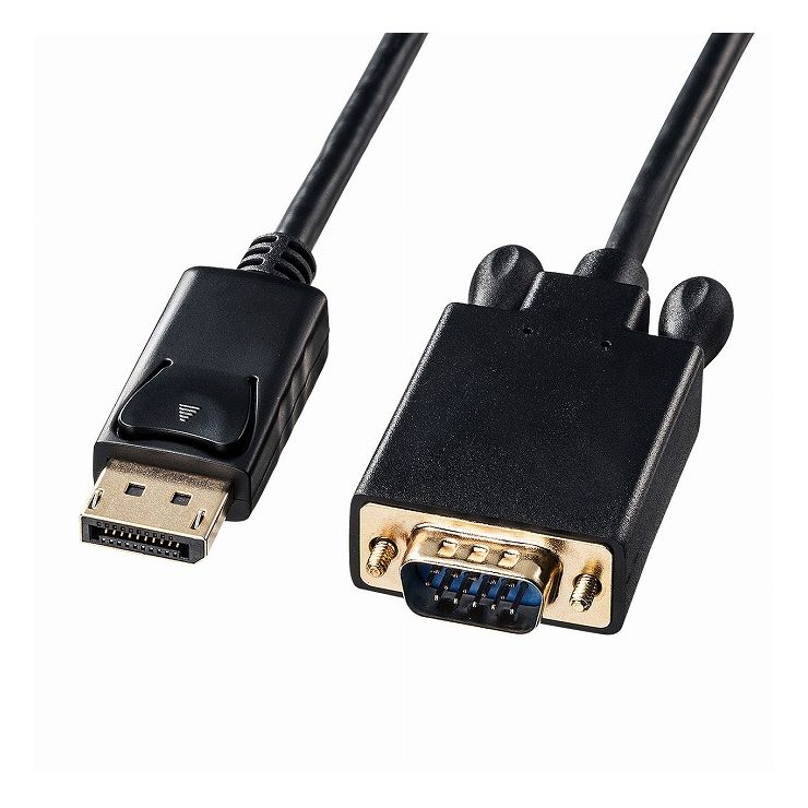 【商品詳細】DisplayPortのPCとVGAのディスプレイをアダプタ無しで直接接続することができるケーブル。ブラック。1m。●DisplayPortを搭載したパソコン本体をVGAインターフェースを持つディスプレイ・テレビに接続するときに...