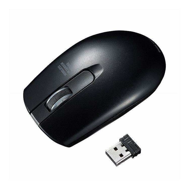 【商品特長】IRLED搭載で省電力なワイヤレスIRセンサーマウス。ブラック。●対称形で使いやすい、シンプルなワイヤレスマウスです。●IRLEDマウスは、波長の長い赤外線LEDを使用することで、駆動電圧を低くし、低消費エネルギーで使用できる省...